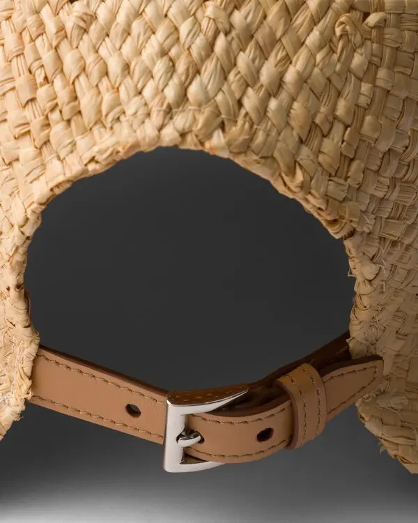 Prada Raffia Bucket Hat - Neutral