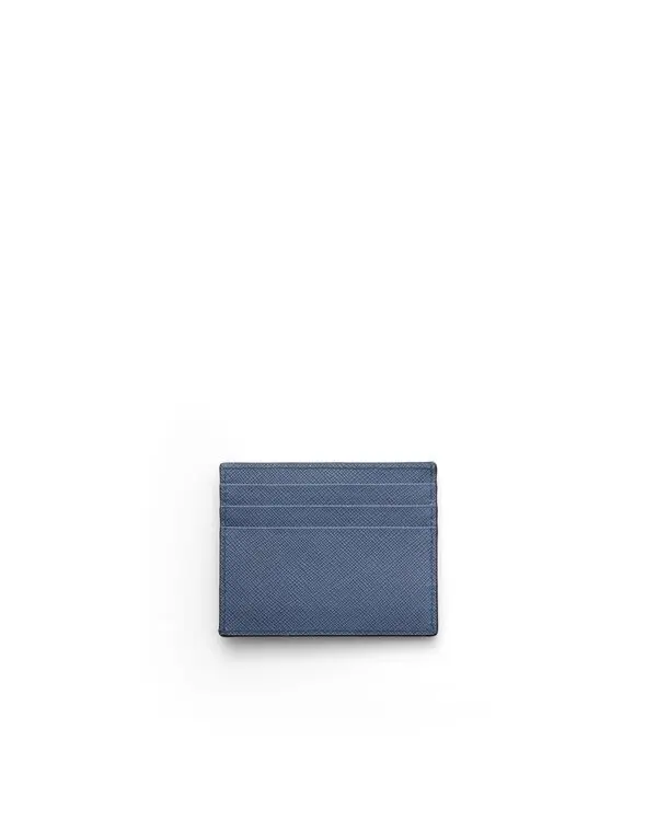 Prada Saffiano Leather Card Holder - Blue