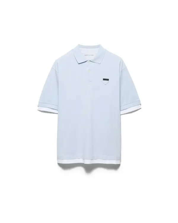 Prada Cotton Polo Hirt - Light Blue