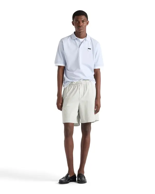 Prada Cotton Polo Hirt - Light Blue