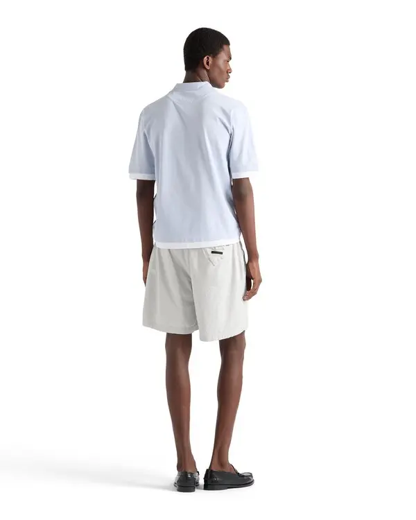 Prada Cotton Polo Hirt - Light Blue