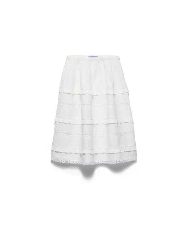 Prada Embroidered Linen Skirt