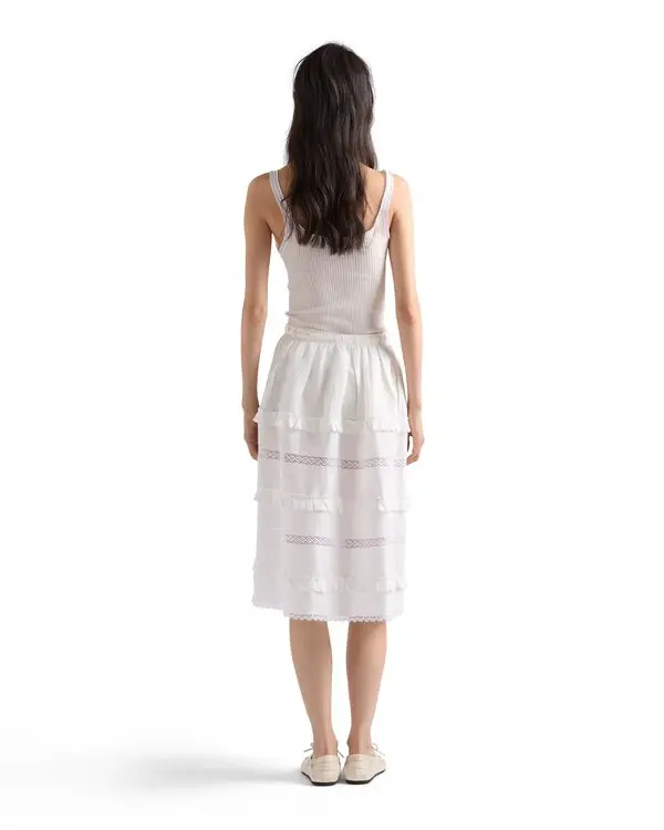 Prada Embroidered Linen Skirt