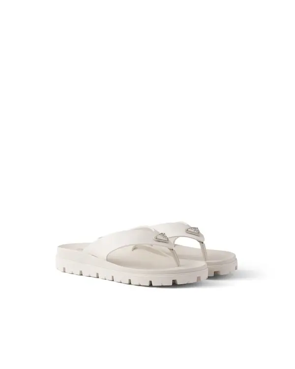 Prada Rubber Thong Sandals - Neutral