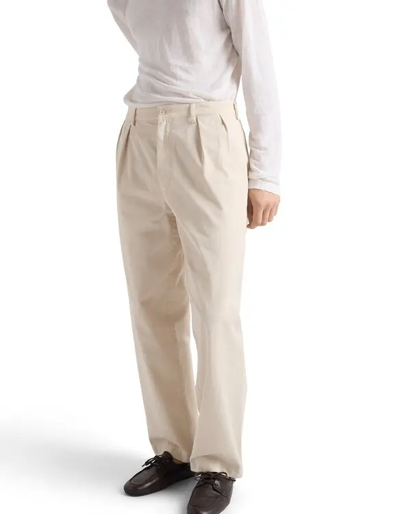 Prada Wide-leg Cotton Trousers - Neutral