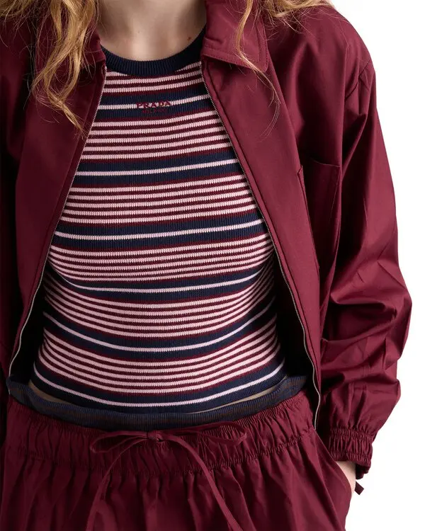 Prada Short-sleeved Striped Sweater - Blue