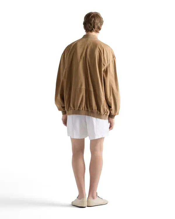 Prada Suede Bomber Jacket - Neutral