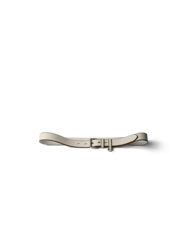 Prada Leather Belt - Neutral