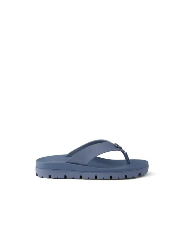 Prada Rubber Thong Sandals - Blue