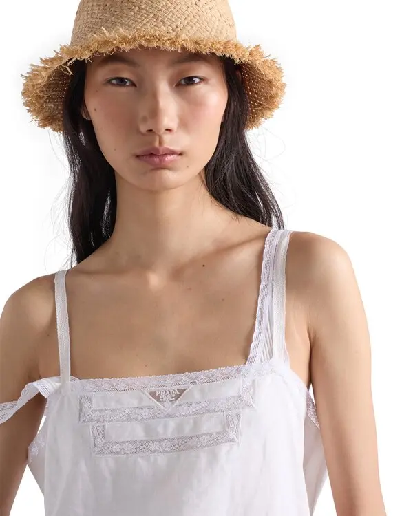 Prada Embroidered Linen Dress