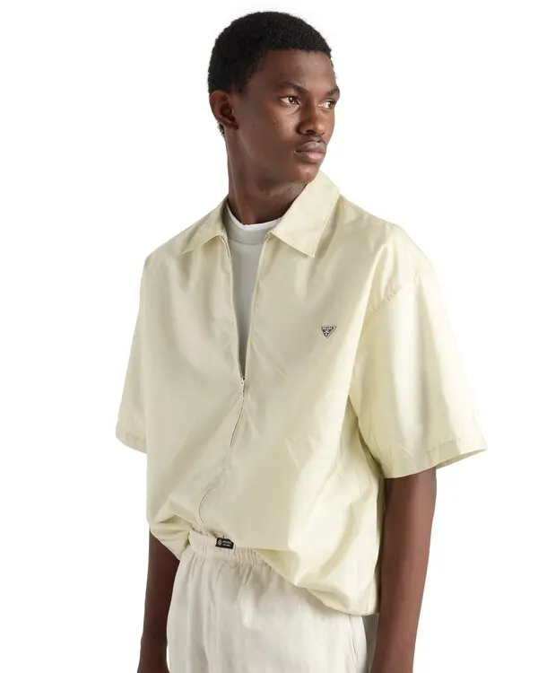 Prada Short-sleeved Re-nylon Zip-up Shirt