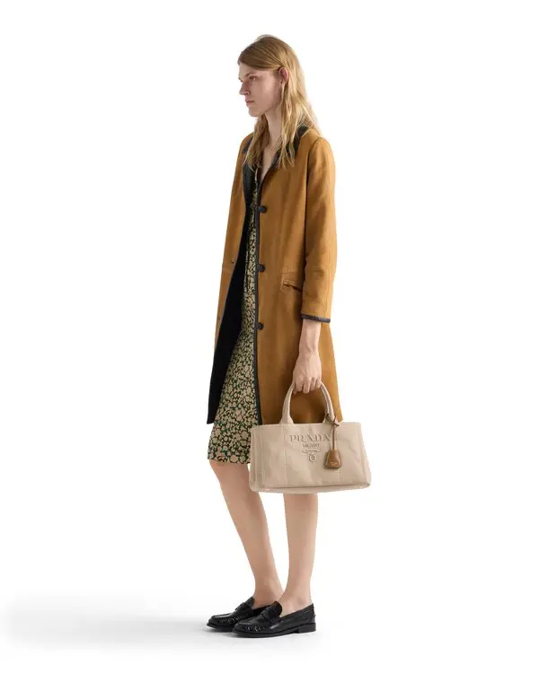 Prada Small Cotton Canvas Jardinière Bag - Neutral