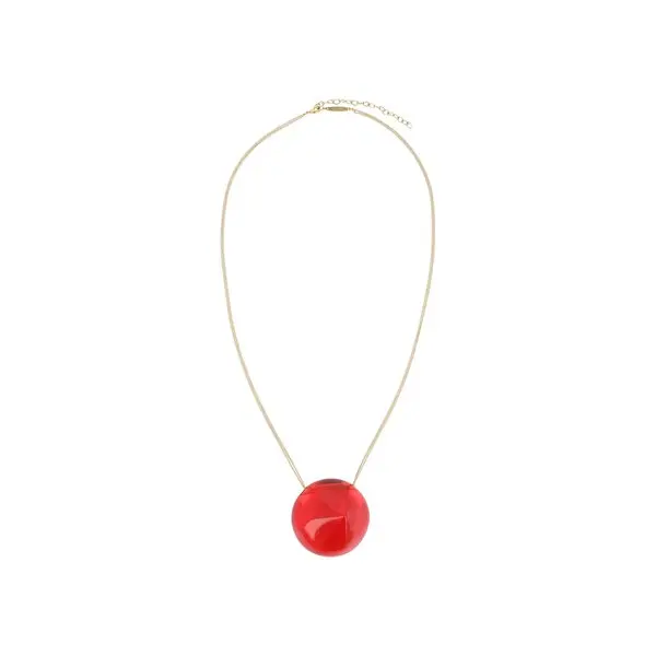 FERRAGAMO Sculptural Pendant Necklace - Red