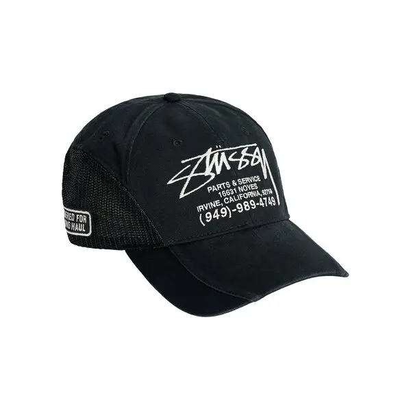 StÜssy Lp Service Mesh Strapback Cap - Black