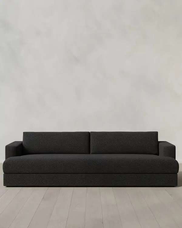 Quince Sierra Curved Arm Sofa In Performance Boucl - Charcoal