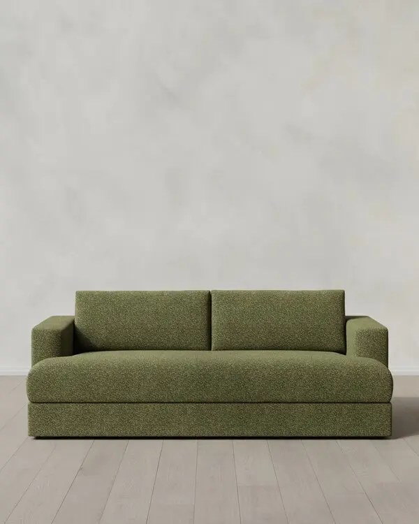 Quince Sierra Curved Arm Sofa In Performance Boucl - Fern