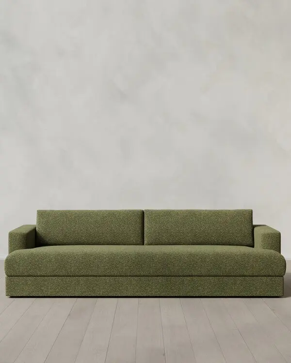 Quince Sierra Curved Arm Sofa In Performance Boucl - Fern