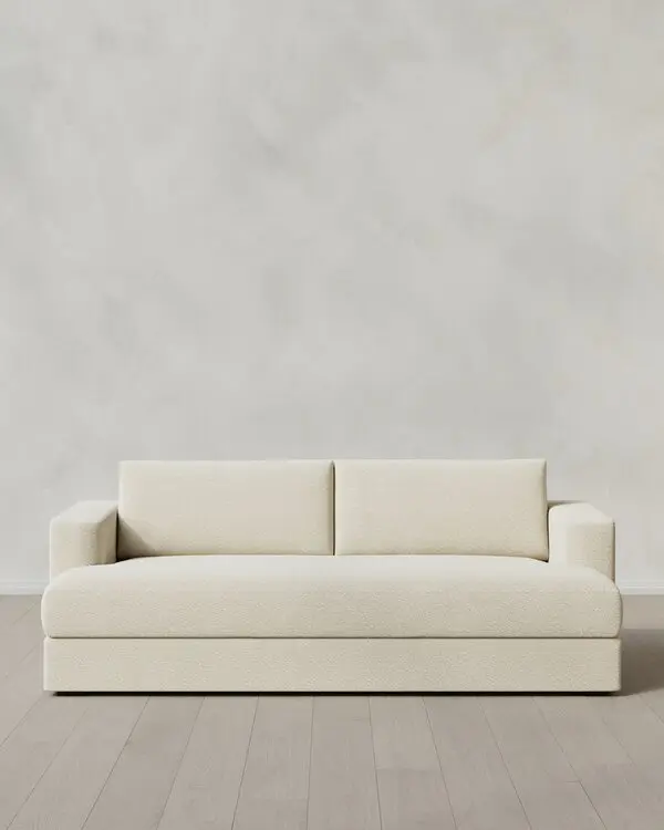 Quince Sierra Curved Arm Sofa In Performance Boucl - Linen