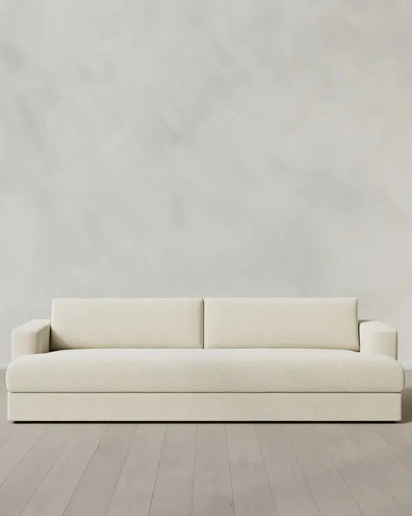 Quince Sierra Curved Arm Sofa In Performance Boucl - Linen