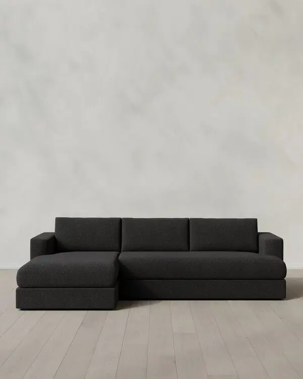 Quince Sierra Curved Arm Chaise Sectional - Charcoal