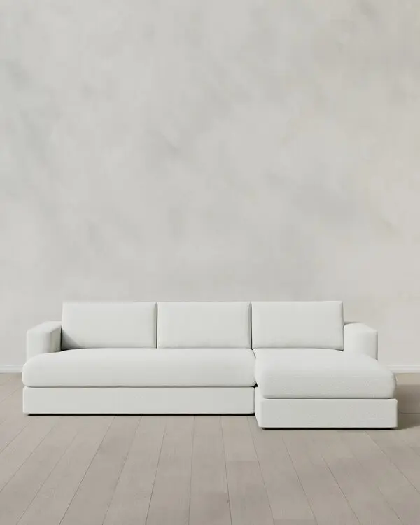 Quince Sierra Curved Arm Chaise Sectional - Cloud White