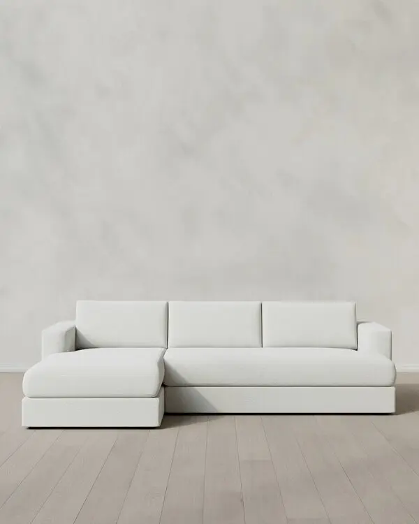 Quince Sierra Curved Arm Chaise Sectional - Cloud White