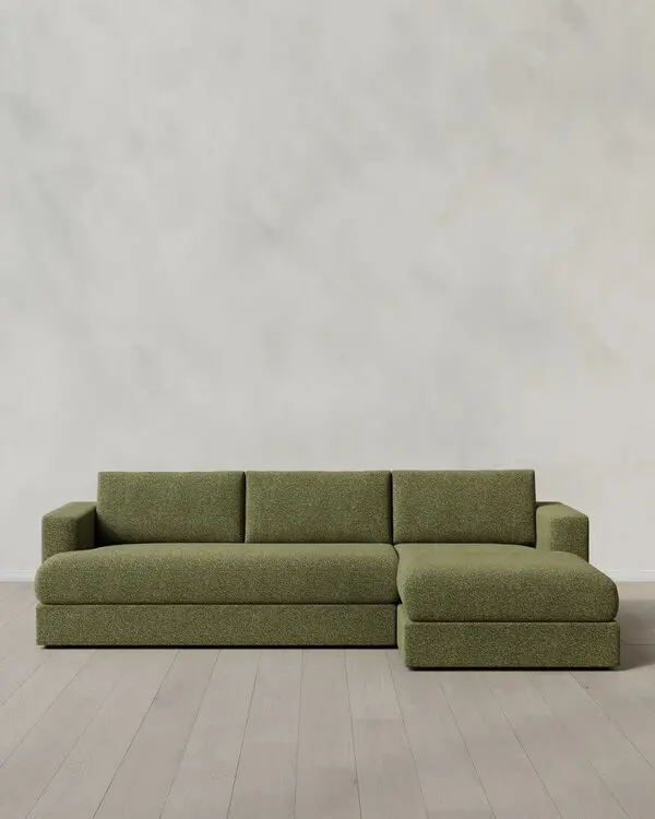 Quince Sierra Curved Arm Chaise Sectional - Fern