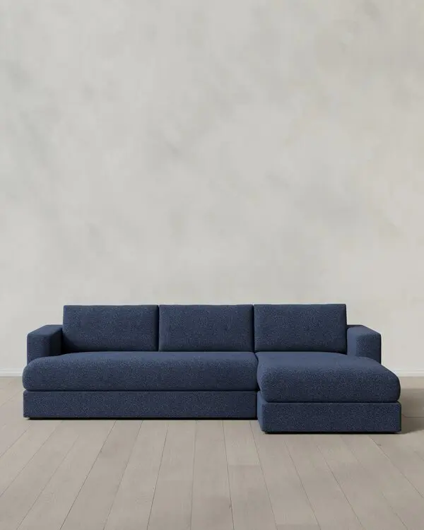 Quince Sierra Curved Arm Chaise Sectional - Indigo