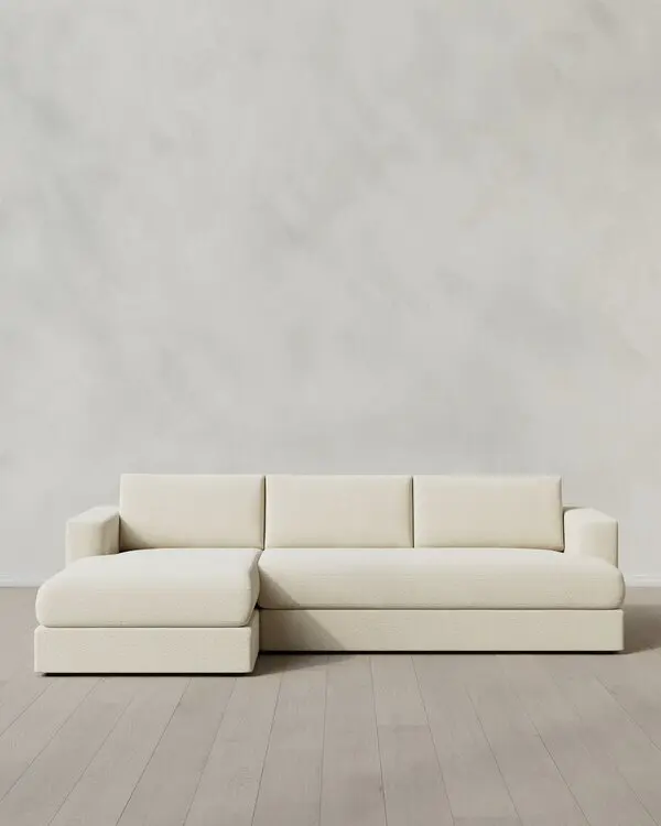 Quince Sierra Curved Arm Chaise Sectional - Linen