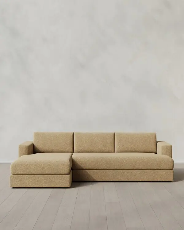 Quince Sierra Curved Arm Chaise Sectional - Mushroom