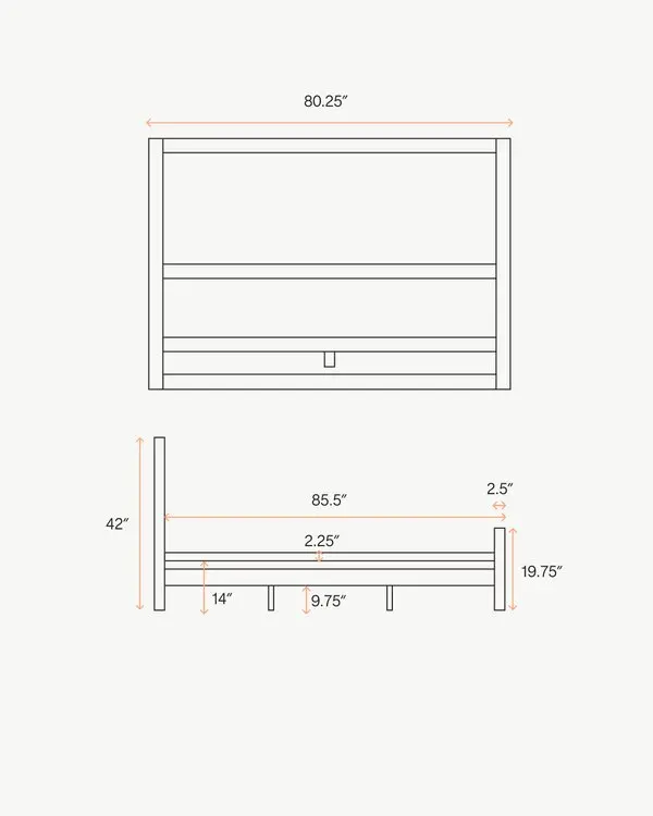 Quince Solid Wood Frame Bed