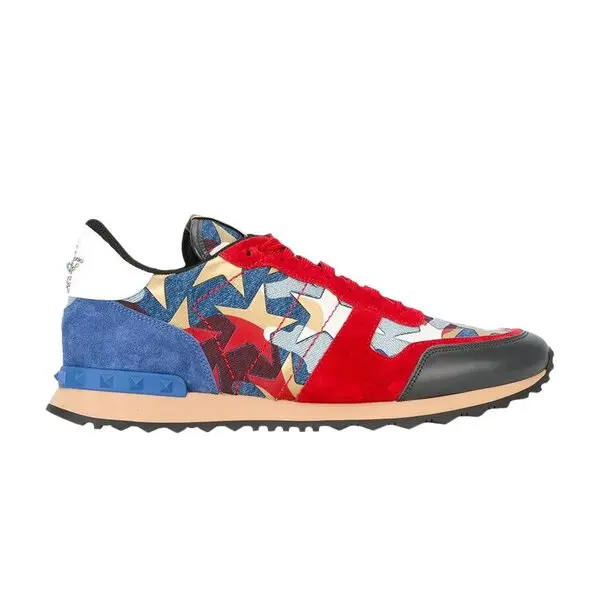Valentino Garavani Rockrunner Camo Star Studded Sneakers
