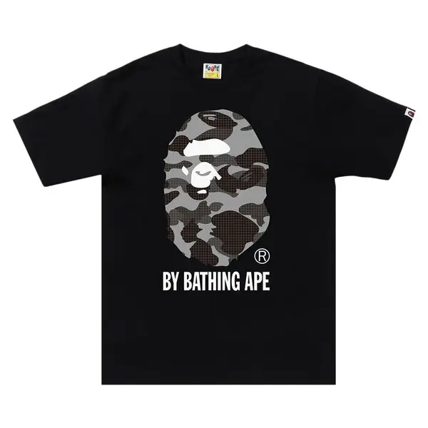A BATHING APE Grid Camo Tee - Black
