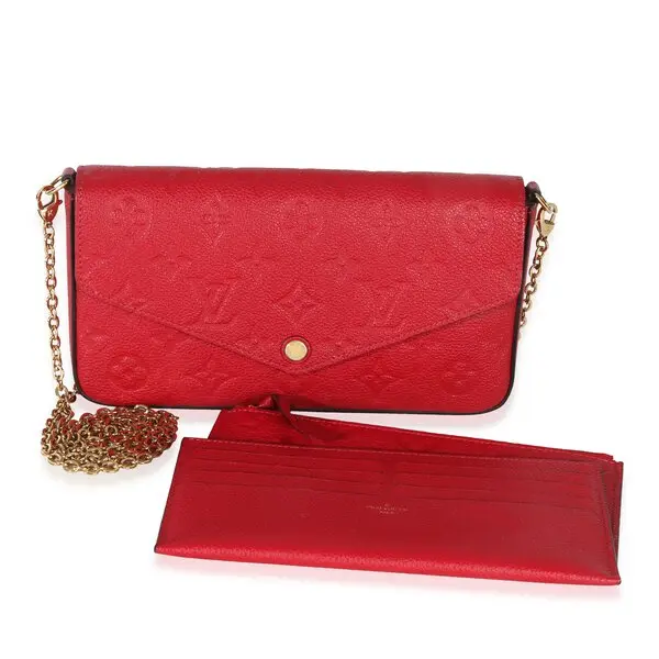 LOUIS VUITTON Monogram Empreinte Félicie Pochette - Red