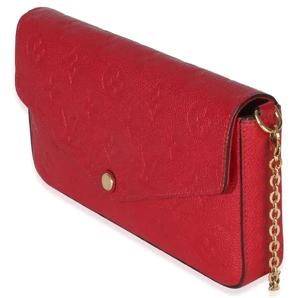 LOUIS VUITTON Monogram Empreinte Félicie Pochette - Red