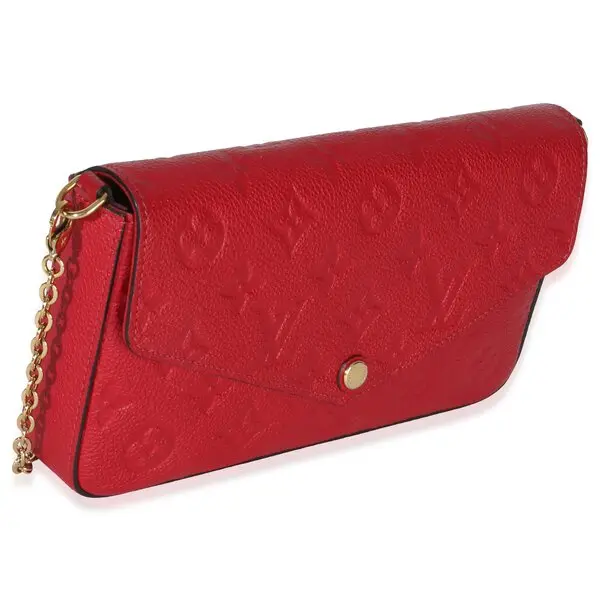 LOUIS VUITTON Monogram Empreinte Félicie Pochette - Red