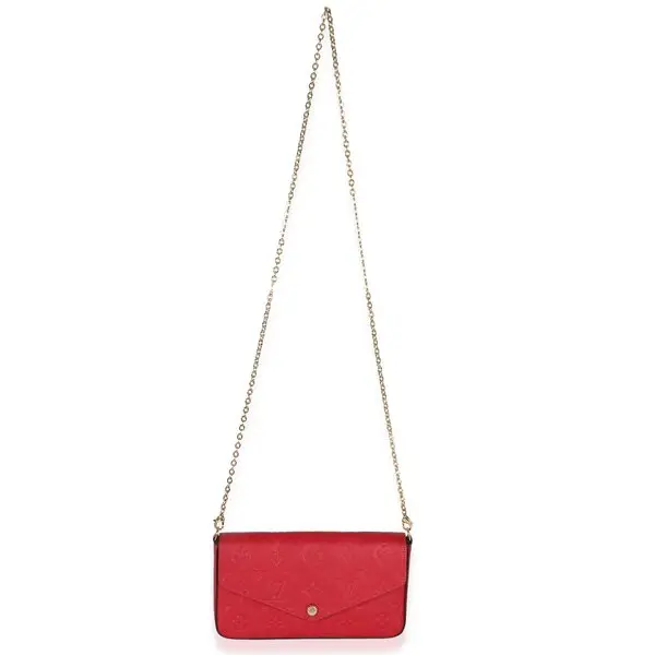 LOUIS VUITTON Monogram Empreinte Félicie Pochette - Red