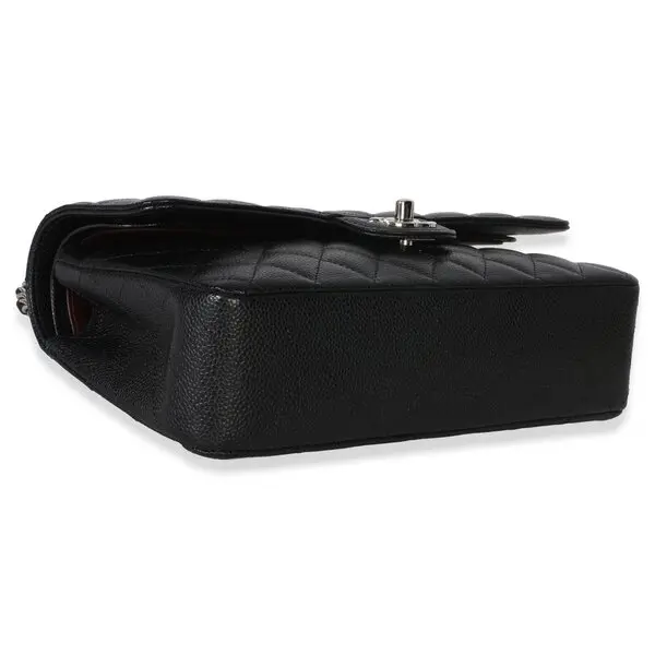 Chanel Quilted Caviar Double Flap Bag - Black