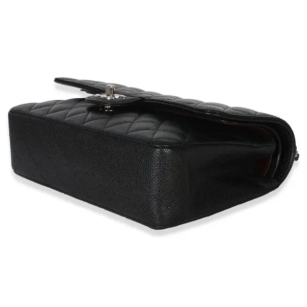 Chanel Quilted Caviar Double Flap Bag - Black
