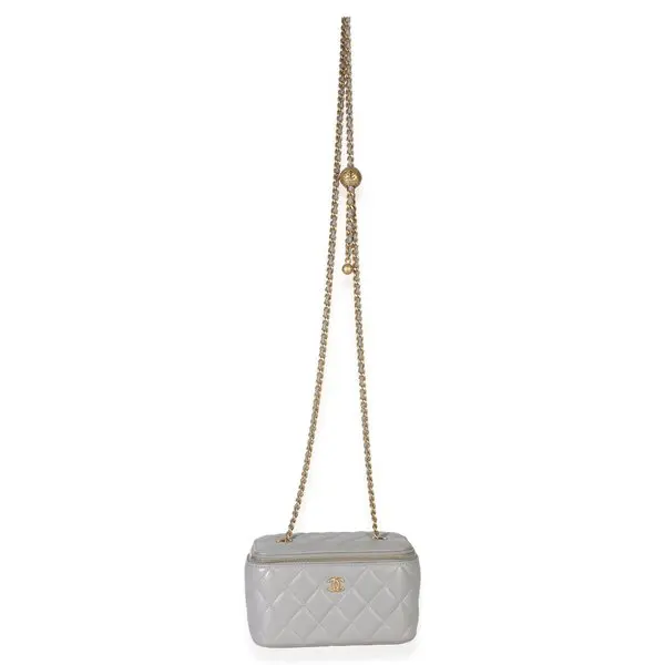 Chanel Quilted Lambskin Vanity Case - Gray