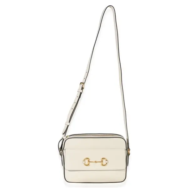 Gucci 1955 Horsebit Shoulder Bag - White