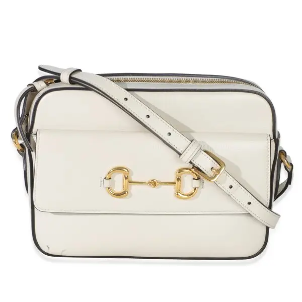 Gucci 1955 Horsebit Shoulder Bag - White