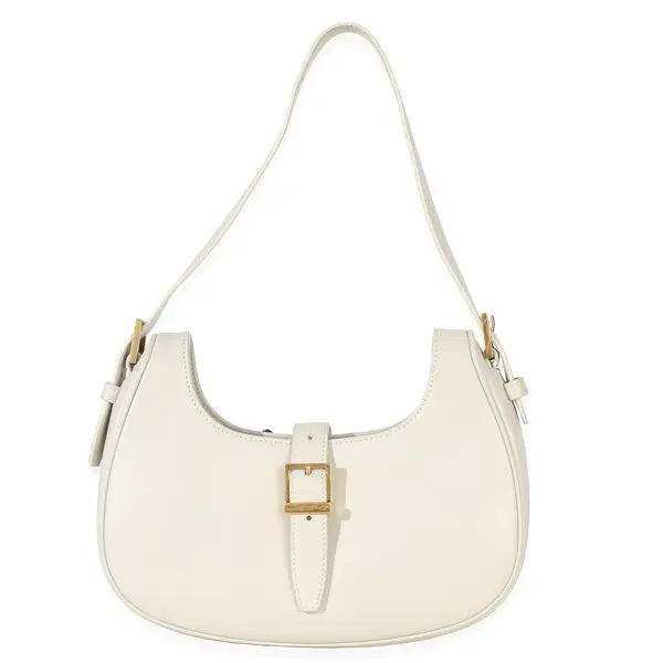Saint Laurent Cream Le Fermoir Hobo - Neutral