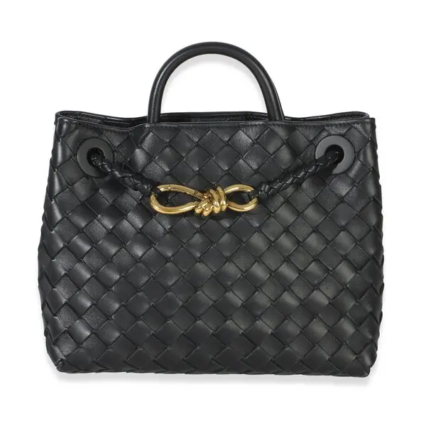 Bottega Veneta Nappa Intrecciato Andiamo Bag - Black