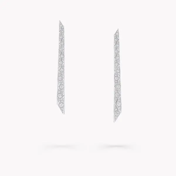 Graff Laurence Signature Faceted Strand Diamond Earrings - White Gold