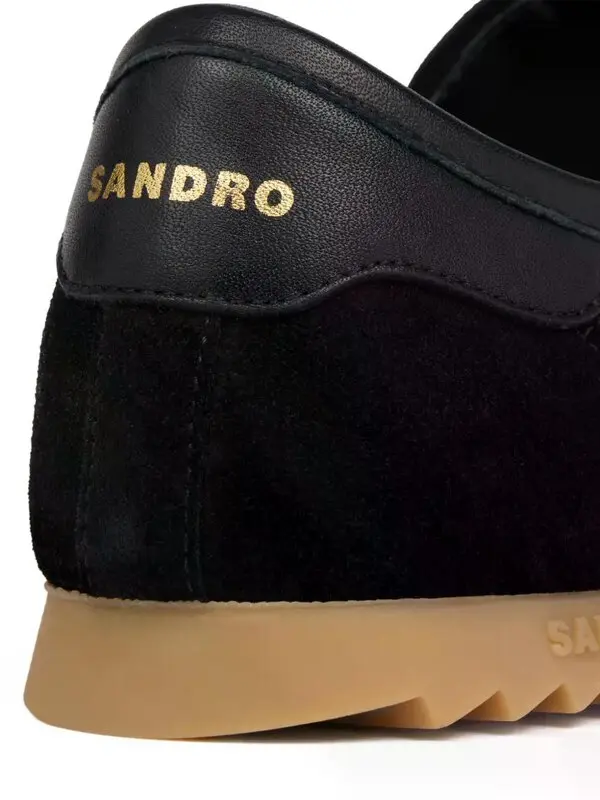Sandro Leather And Suede Low-top Sneakers - Black