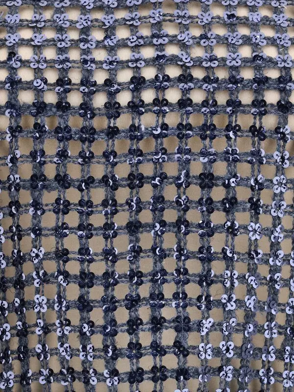 Brunello Cucinelli Sequined Silk And Linen Knit Polo - Blue