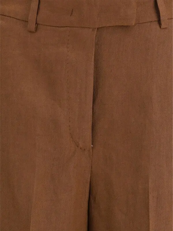 LARDINI Viscose Blend Tailored Shorts - Brown