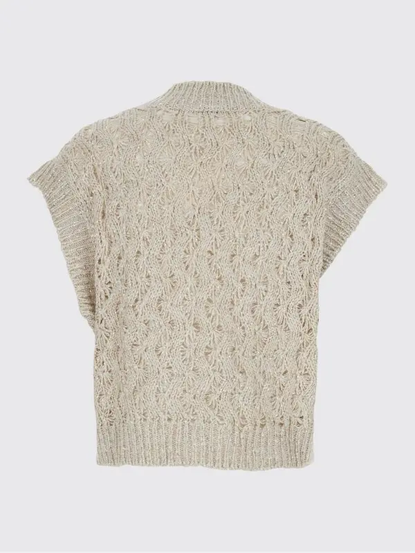 Brunello Cucinelli V-neck Knit Vest - Beige