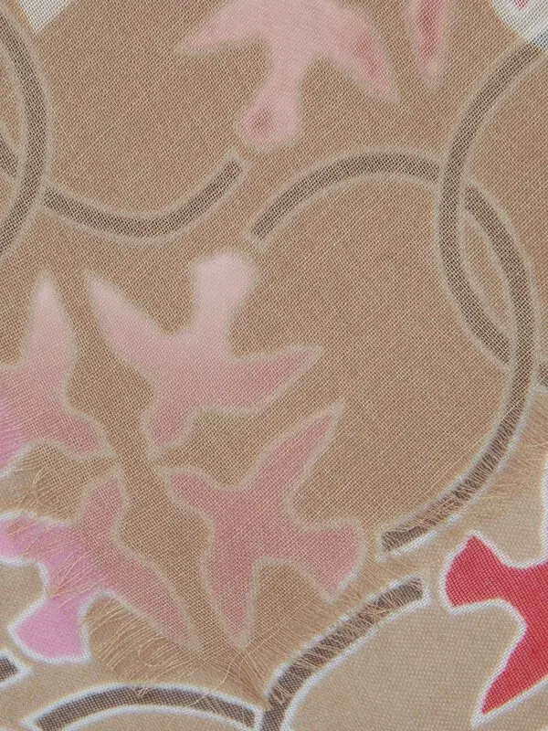 Pinko Modal Scarf With All-over Monogram Love Birds